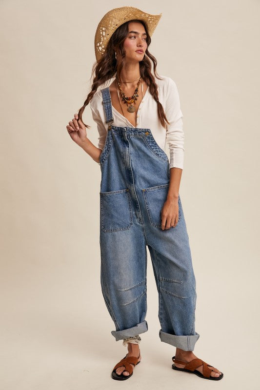 Western Wide-leg Denim Overalls(Pre order marzo 2026) – Li Fashion ...
